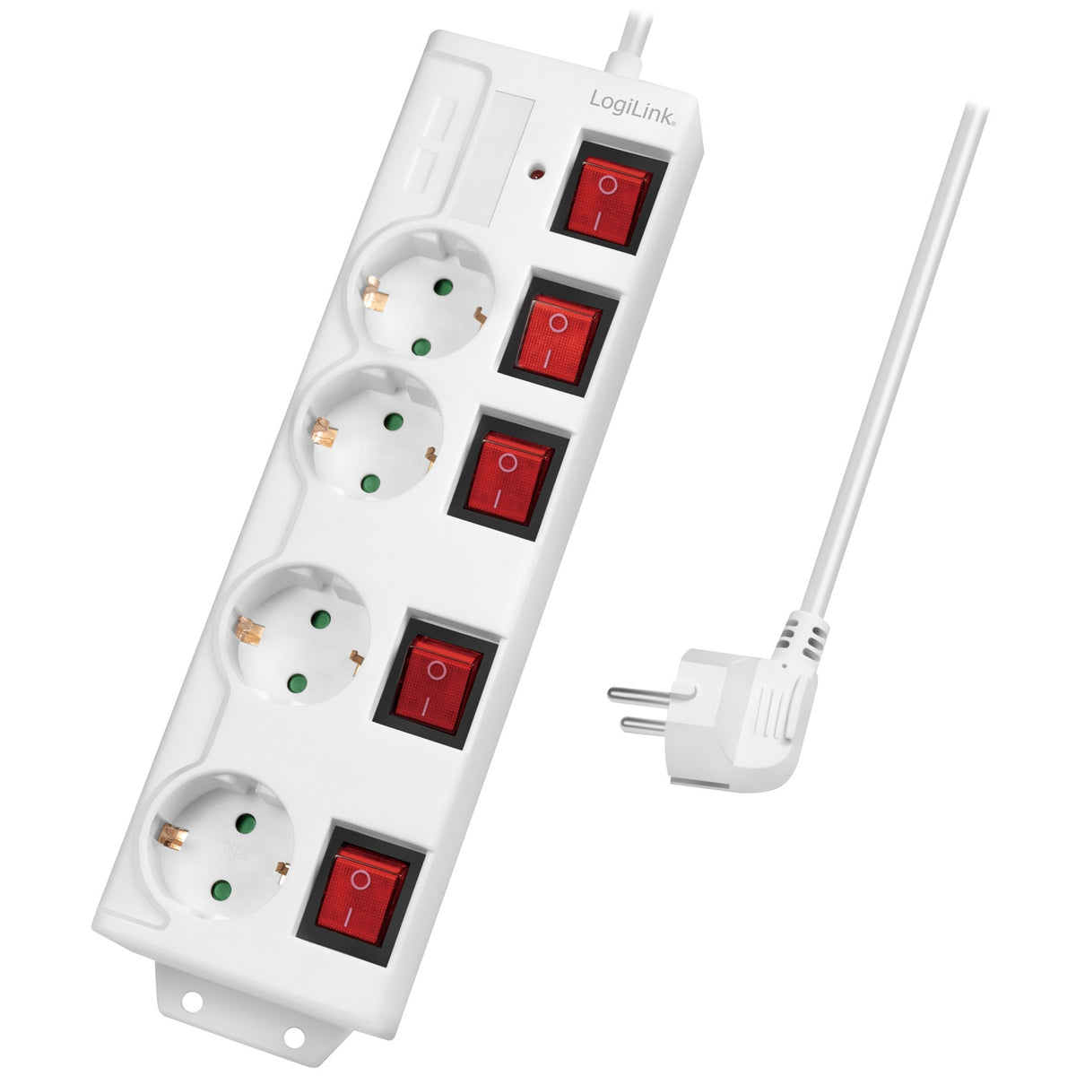 Home Power outlet with separate switches 4-way White
